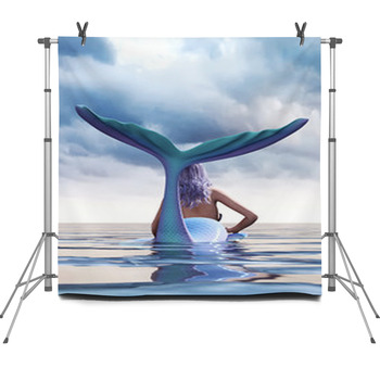 Mermaid Custom Backdrops | Available in Very Large Custom Sizes