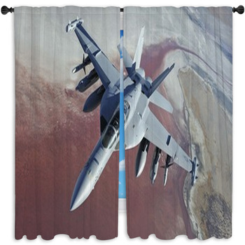 Jet fighter Window Curtains & Drapes | Black Out | Custom Sizes