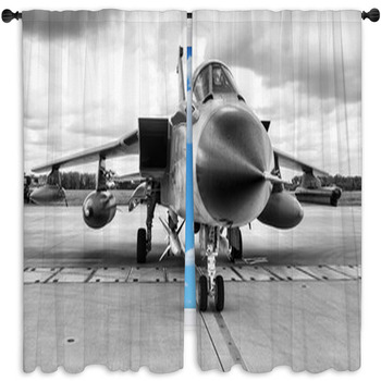 Jet fighter Window Curtains & Drapes | Black Out | Custom Sizes