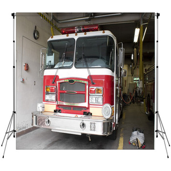 Fire truck Photo Backdrops | Available in Super Large Custom Sizes