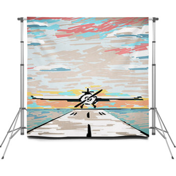 Airplane Photographer Backdrops | Available in nearly ANY Custom Sizes