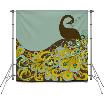 Peacock Photographer Backdrops | Available in nearly ANY Custom Sizes