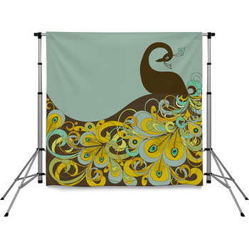Peacock Photographer Backdrops | Available in nearly ANY Custom Sizes