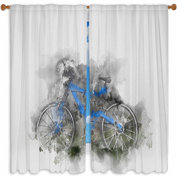 Bicycle Window Curtains & Drapes | Block Out | Custom Sizes