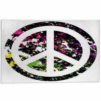 Peace sign Area Rugs & Custom Size Floor Mats