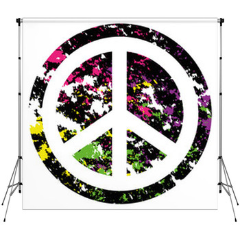 Peace sign Photo Backdrops | Available in Super Large Custom Sizes