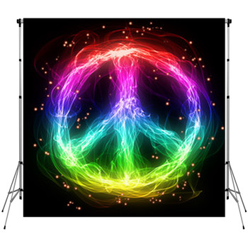 Peace sign Photo Backdrops | Available in Super Large Custom Sizes