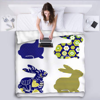 Bunny Fleece Blanket Throws | Free Personalization