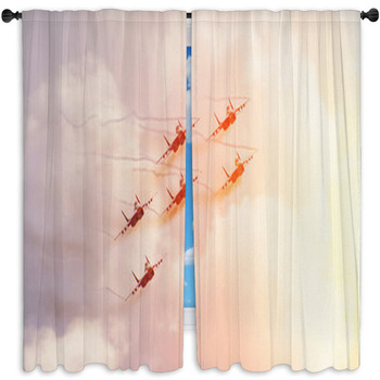 Jet fighter Window Curtains & Drapes | Black Out | Custom Sizes