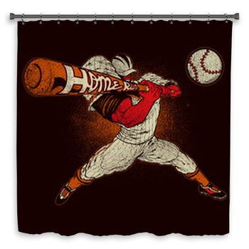 Baseball Shower Curtains, Mats, & Towels Personalize
