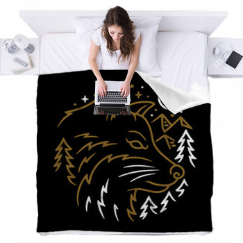Wolf Fleece Blanket Throws | Free Personalization