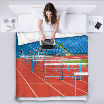 Track Fleece Blanket Throws | Free Personalization