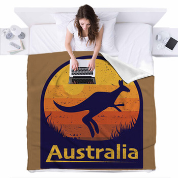 Kangaroo Fleece Blanket Throws | Free Personalization