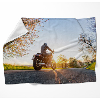 Motorcycle Fleece Blanket Throws | Free Personalization