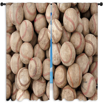 Baseball Window Curtains & Drapes | Black Out | Custom Sizes