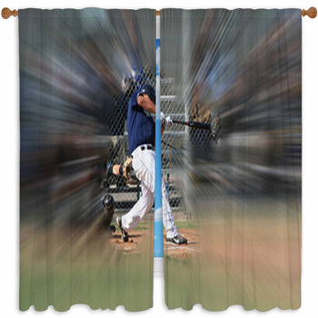 Baseball Window Curtains & Drapes | Black Out | Custom Sizes