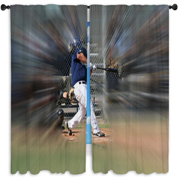 Baseball Window Curtains & Drapes | Black Out | Custom Sizes