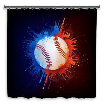 Baseball Shower Curtains, Bath Mats, & Towels Personalize