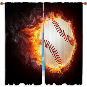 Baseball Window Curtains & Drapes | Black Out | Custom Sizes