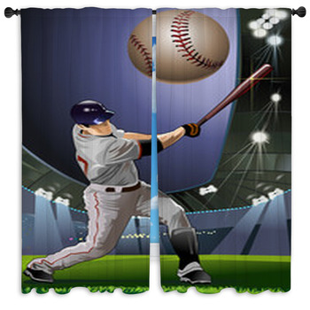 Baseball Drapes & Window Treatments | Black Out | Custom Sizes