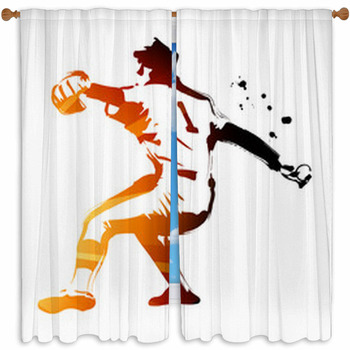 Baseball Window Curtains & Drapes | Black Out | Custom Sizes