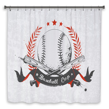 Baseball Shower Curtains, Mats, & Towels Personalize