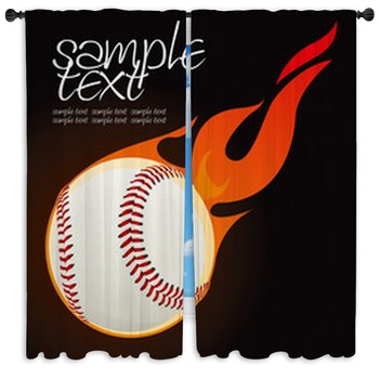 Baseball Window Curtains | Custom Size Drapes