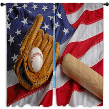 Baseball Window Curtains & Drapes | Black Out | Custom Sizes