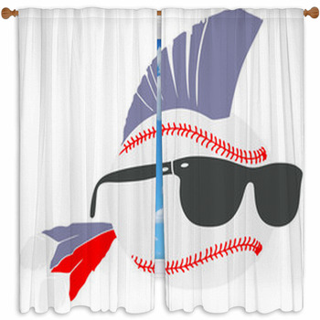 Baseball Window Curtains & Drapes | Black Out | Custom Sizes
