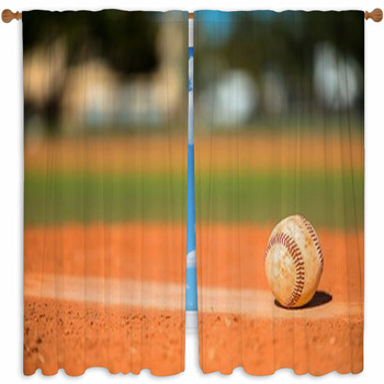 Baseball Window Curtains & Drapes | Black Out | Custom Sizes
