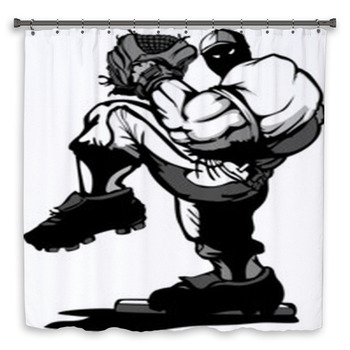 Baseball Shower Curtains, Bath Mats, & Towels Personalize