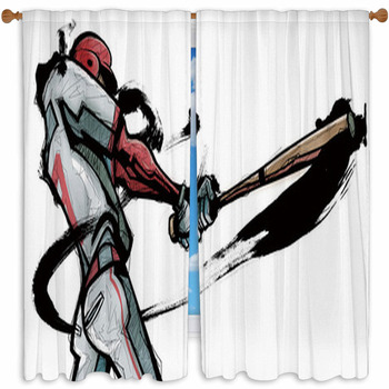 Baseball Window Curtains & Drapes | Black Out | Custom Sizes