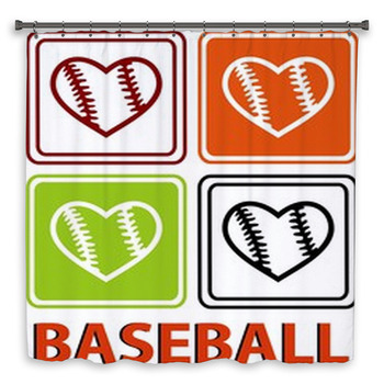 Baseball Shower Curtains, Mats, & Towels Personalize