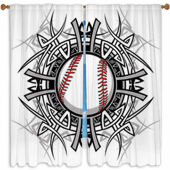 Baseball Window Curtains & Drapes | Black Out | Custom Sizes