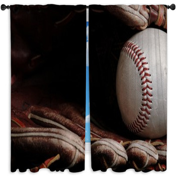 Baseball Window Curtains & Drapes | Black Out | Custom Sizes