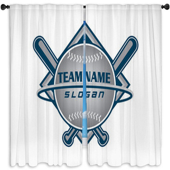 Baseball Window Curtains & Drapes | Black Out | Custom Sizes
