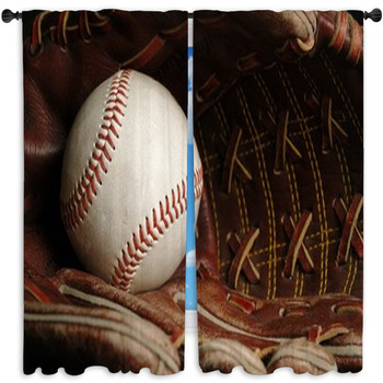Baseball Window Curtains & Drapes | Black Out | Custom Sizes