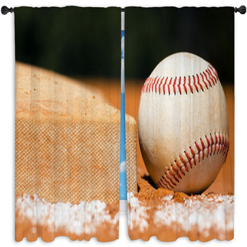 Baseball Window Curtains & Drapes | Black Out | Custom Sizes