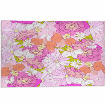 Pink floral Area Rugs & Floor Mats