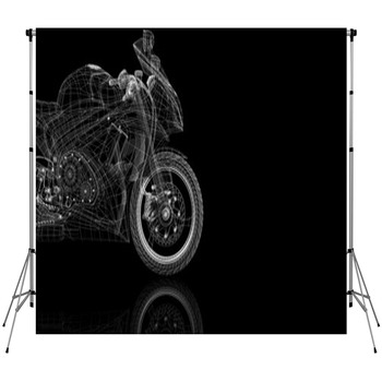 Motorcycle Photo Backdrops | Available in Super Large Custom Sizes