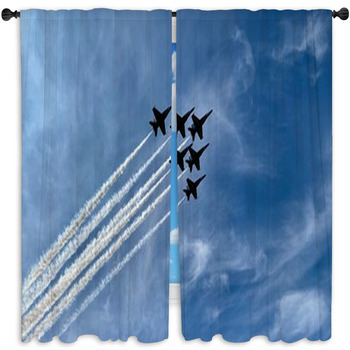 Jet fighter Window Curtains & Drapes | Black Out | Custom Sizes