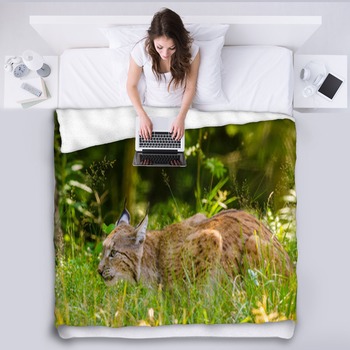 Bobcat Fleece Blanket Throws | Free Personalization