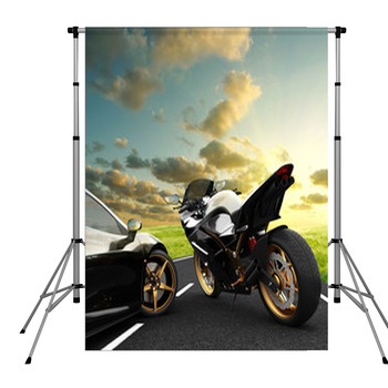 Motorcycle Photo Backdrops | Available in Super Large Custom Sizes