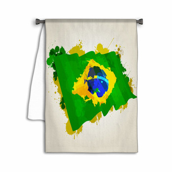 Brazil flag Shower Curtains, Bath Mats, & Towels Personalize
