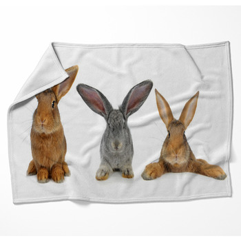 Bunny Fleece Blanket Throws | Free Personalization