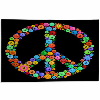 Peace sign Area Rugs & Custom Size Floor Mats