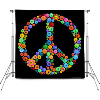Peace sign Photo Backdrops | Available in Super Large Custom Sizes
