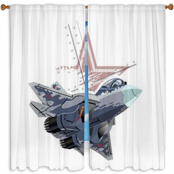 Jet fighter Window Curtains & Drapes | Black Out | Custom Sizes