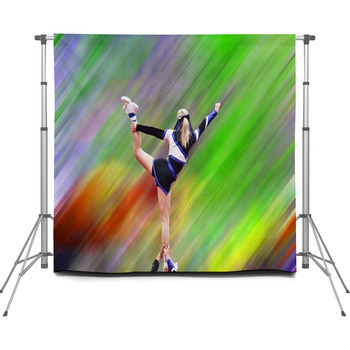 Cheerleading Custom Backdrops | Available in Super Large Custom Sizes