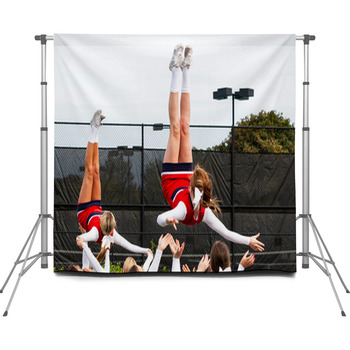 Cheerleading Custom Backdrops | Available in Super Large Custom Sizes